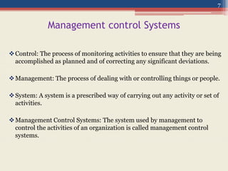 The nature of management control systems | PPTX