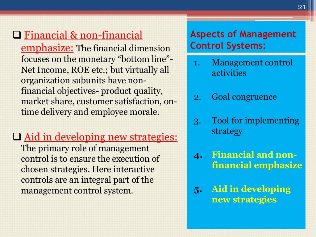 The nature of management control systems