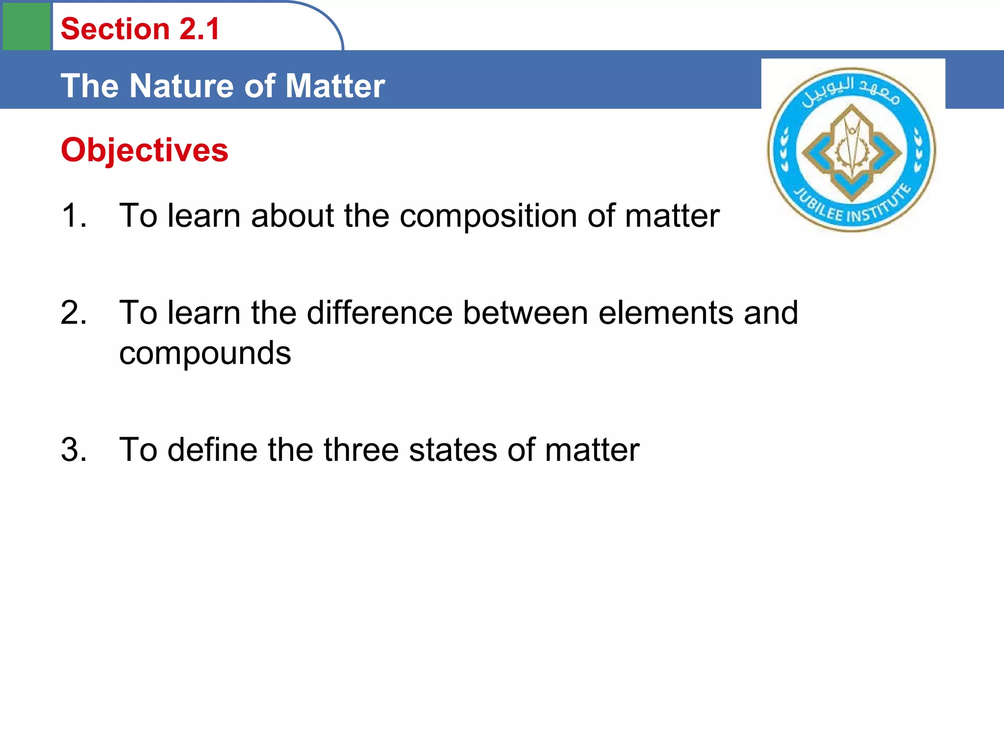The nature of matter | PPT | Chemistry | Science