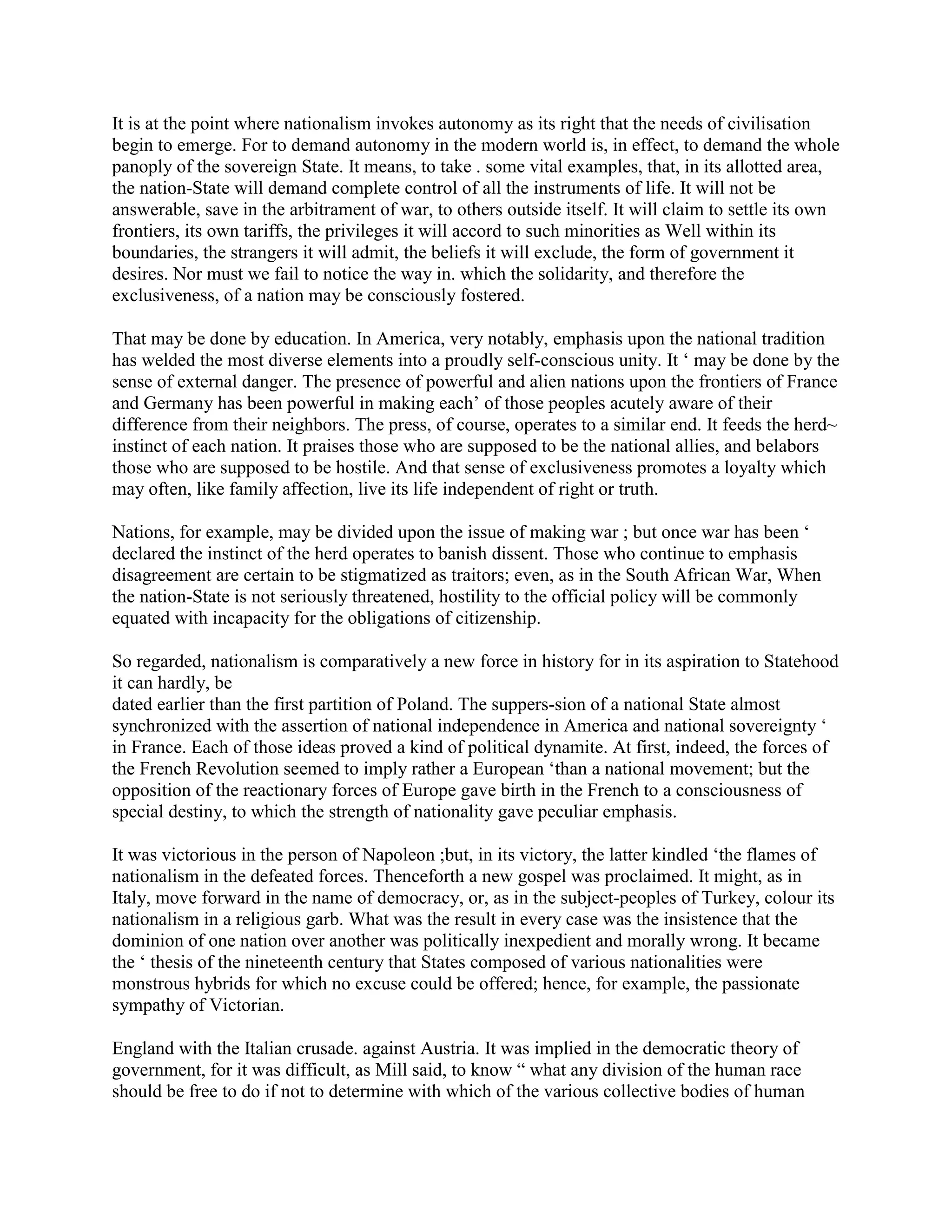 The nature of nationalism and civilization | PDF