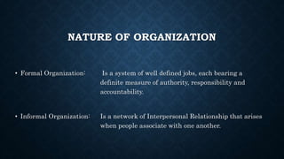 The Nature of Organization ppt | PPTX