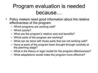 The nature of program evaluation | PPT