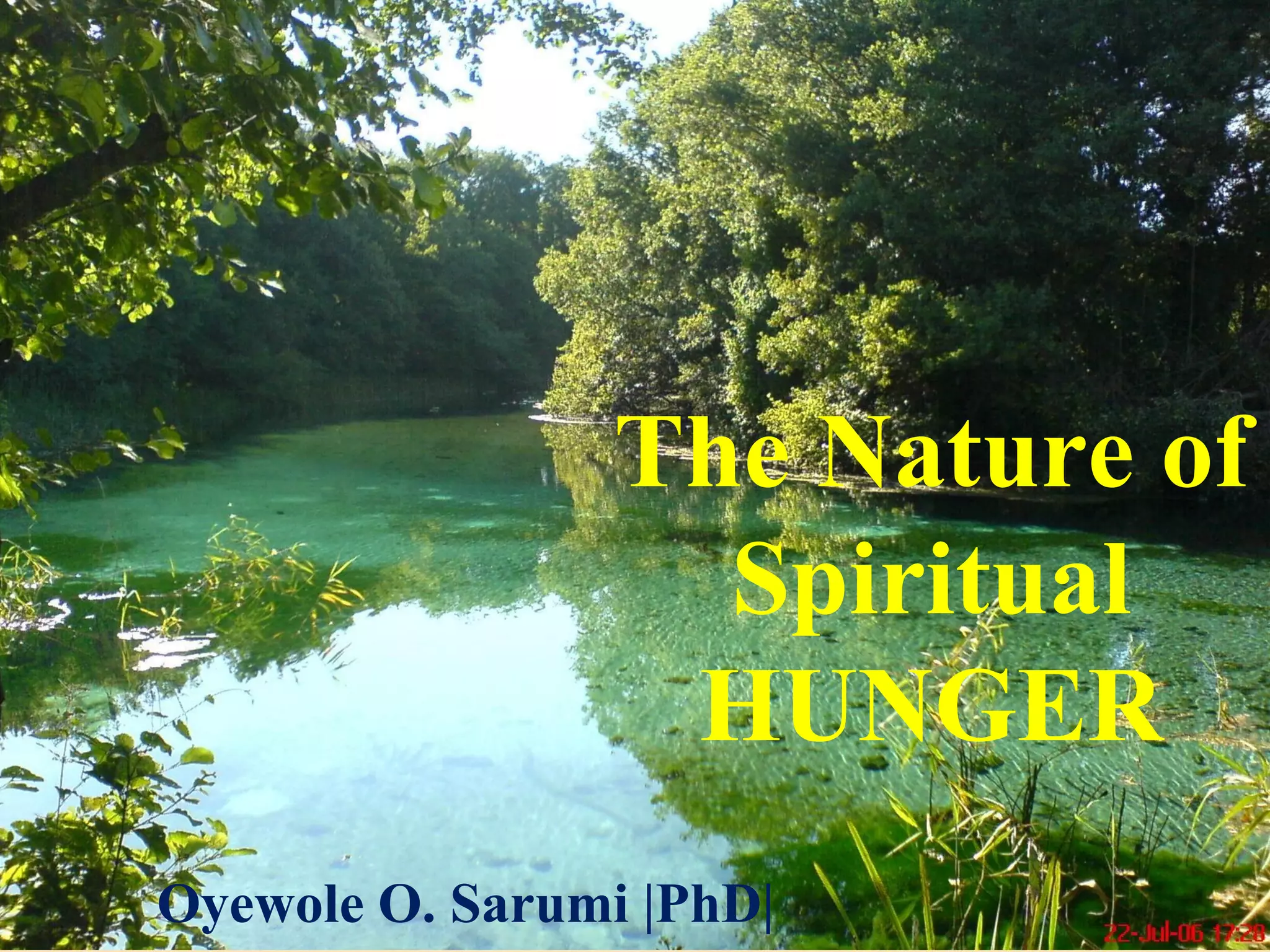 The nature of spiritual hunger | PPT