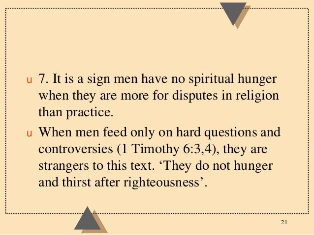 The nature of spiritual hunger