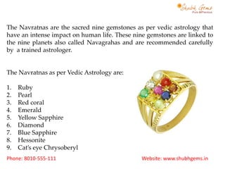 The Navratnas: The 9 Sacred Gemstones | Shubh Gems | PPTX