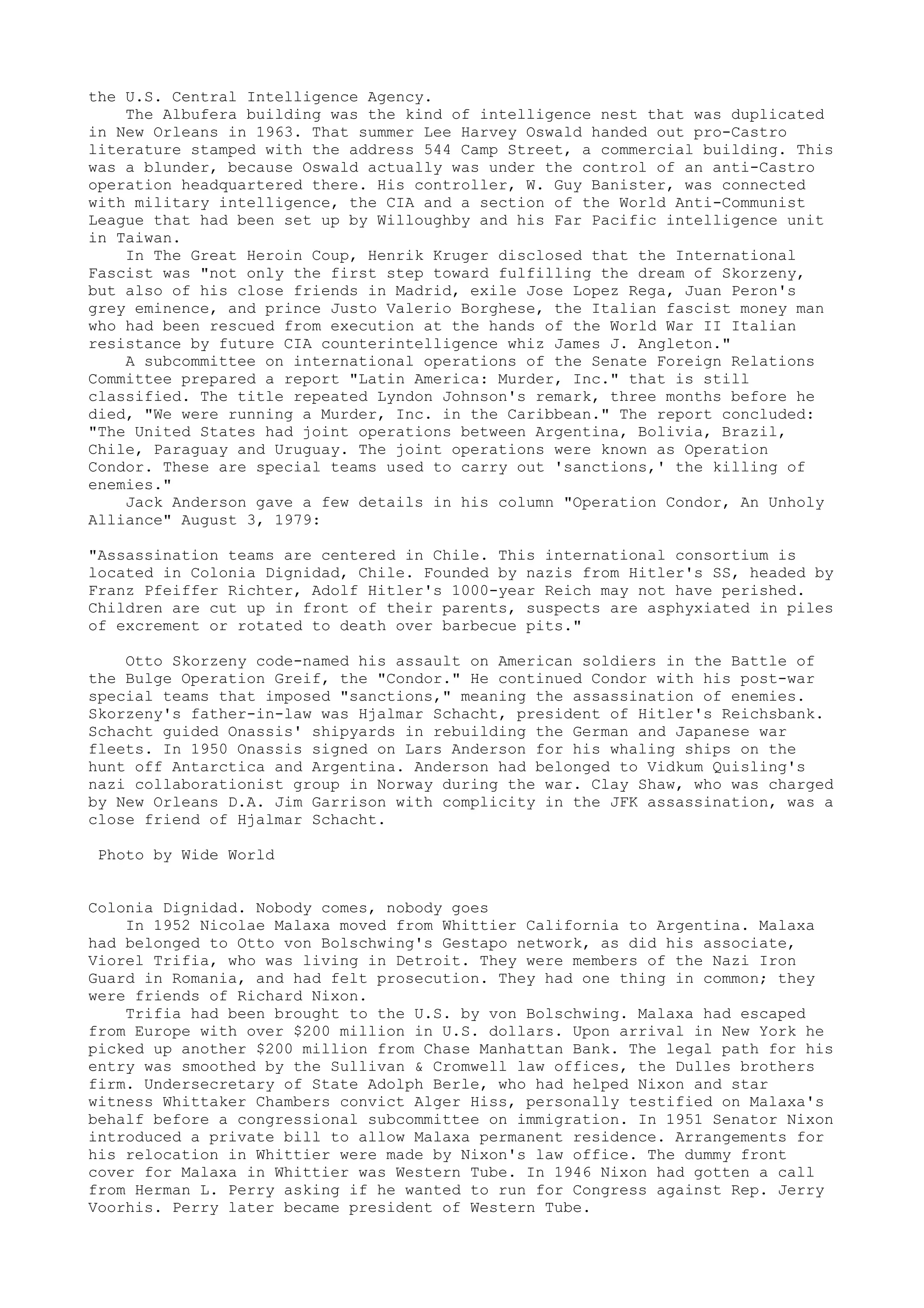 The nazi connection to jfk assasination | TXT