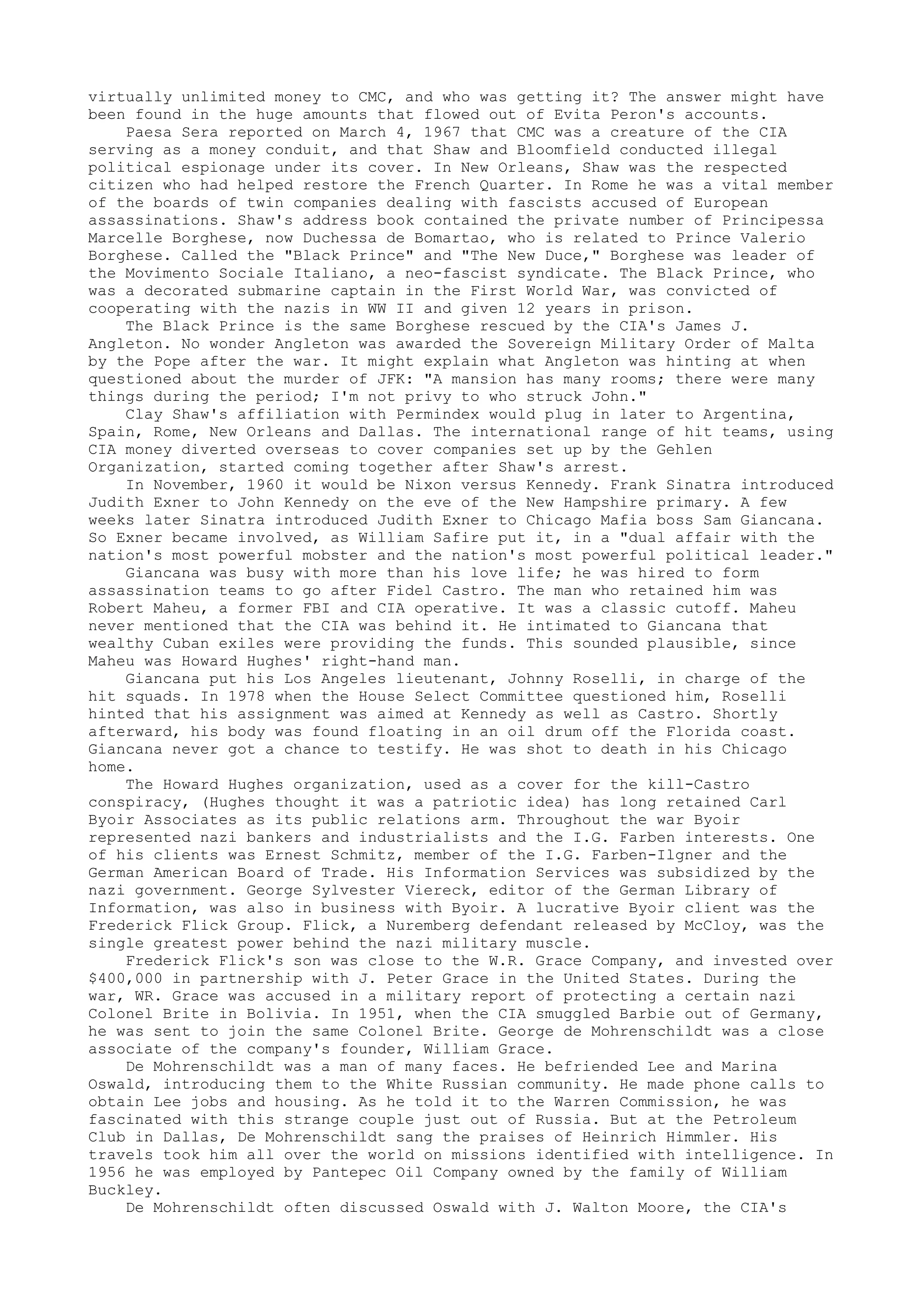 The nazi connection to jfk assasination | TXT