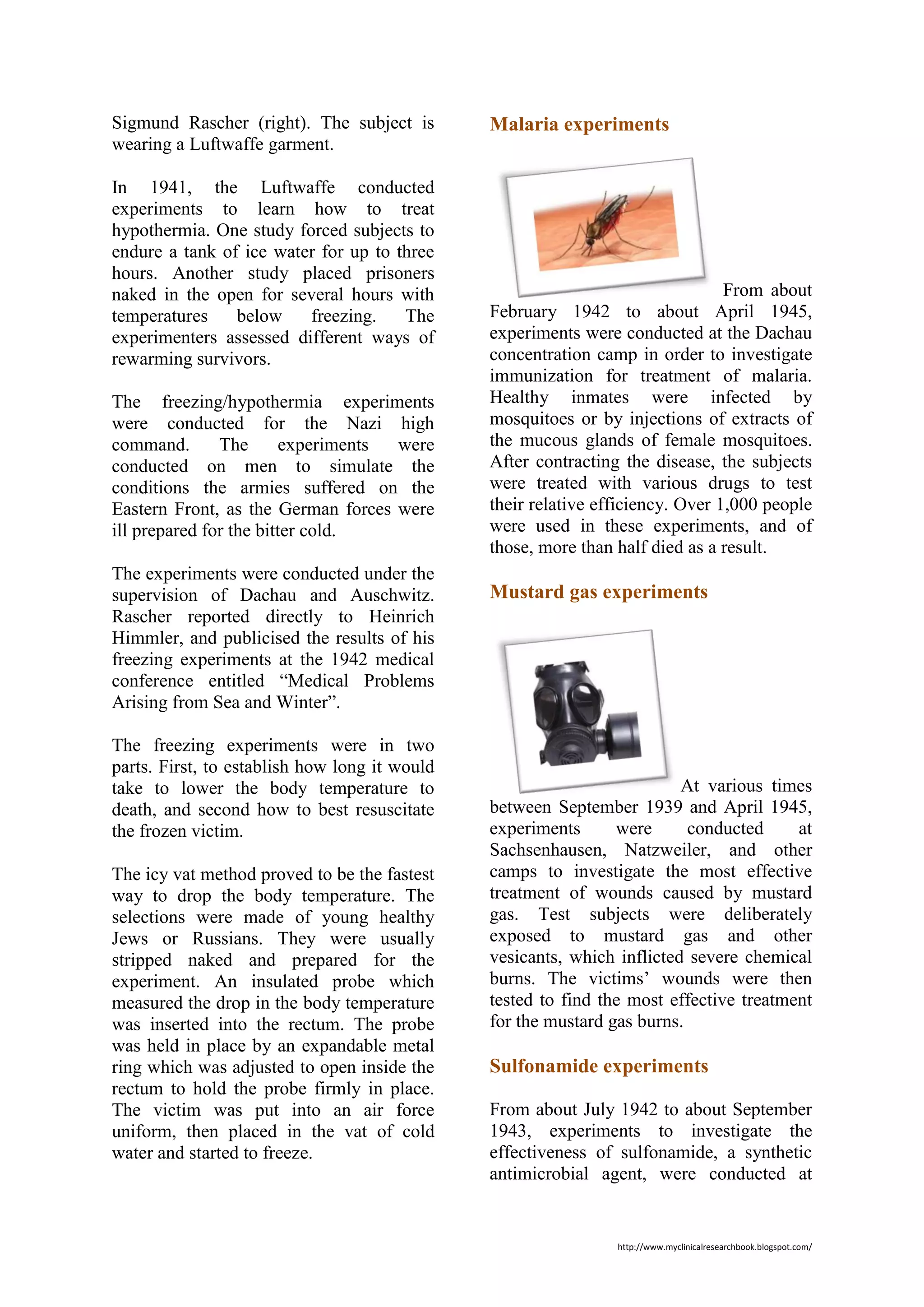 The Nazi Human Expermentation | PDF