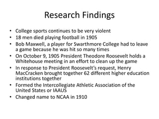 Research on the NCAA | PPTX