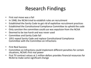 Research on the NCAA | PPTX