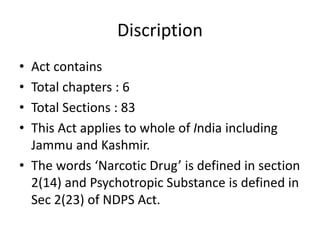 The ndps act,1985 | PPTX