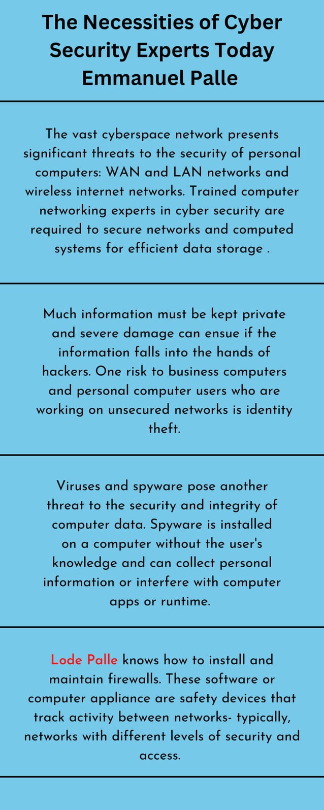 The Necessities of Cyber Security Experts Today - Lodi Emmanuel Palle.pdf