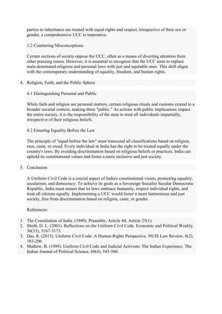 The Necessity of a Uniform Civil Code for Ensuring Equality and Justice ...