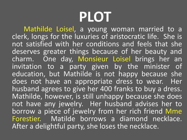 The Necklace by Guy de Maupassant | PPTX | Style & Fashion
