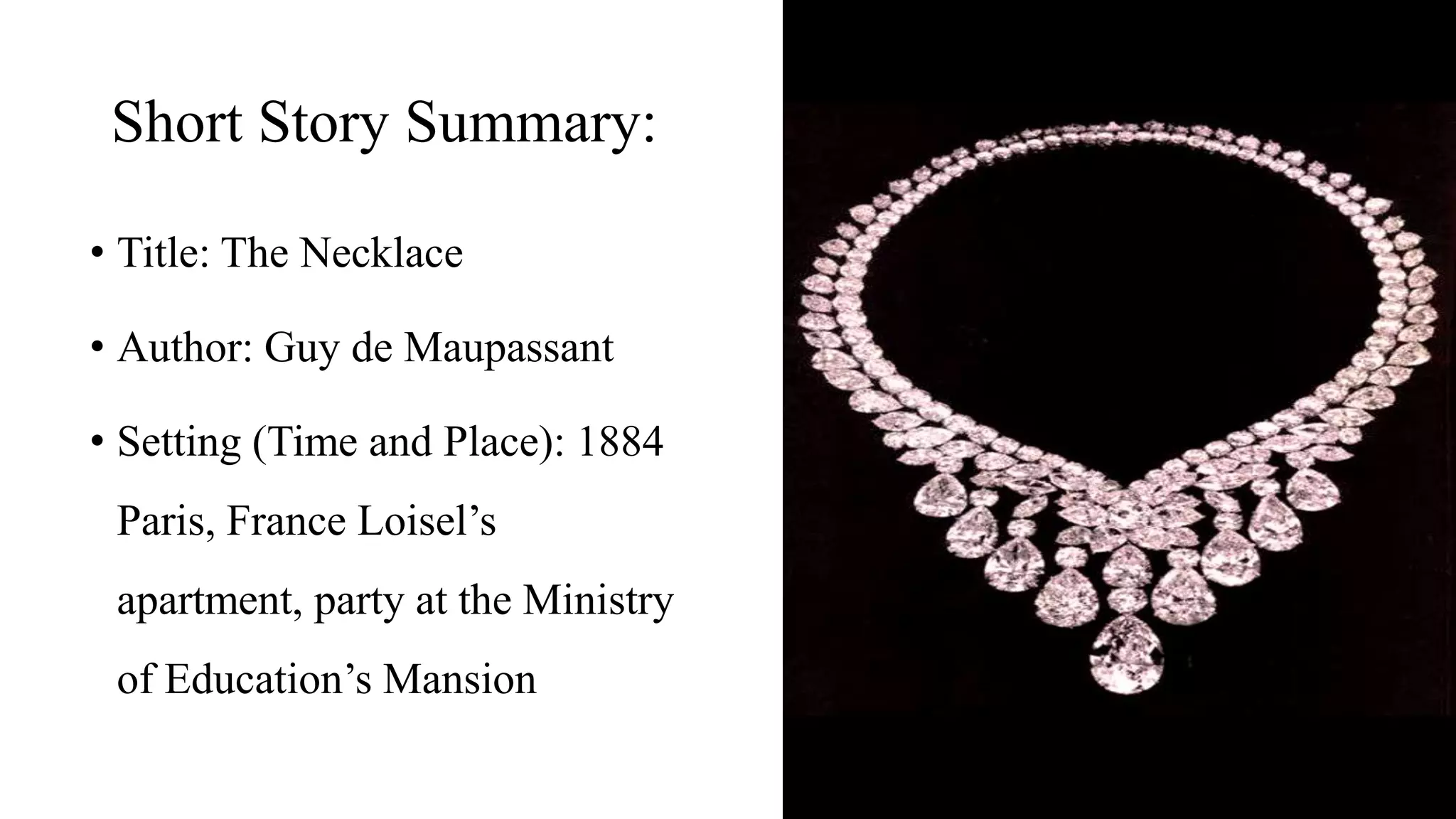 The necklace by Guy de Maupassant. | PPTX