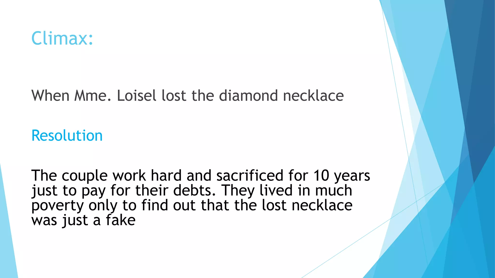 The necklace Guy de Maupassant | PPTX