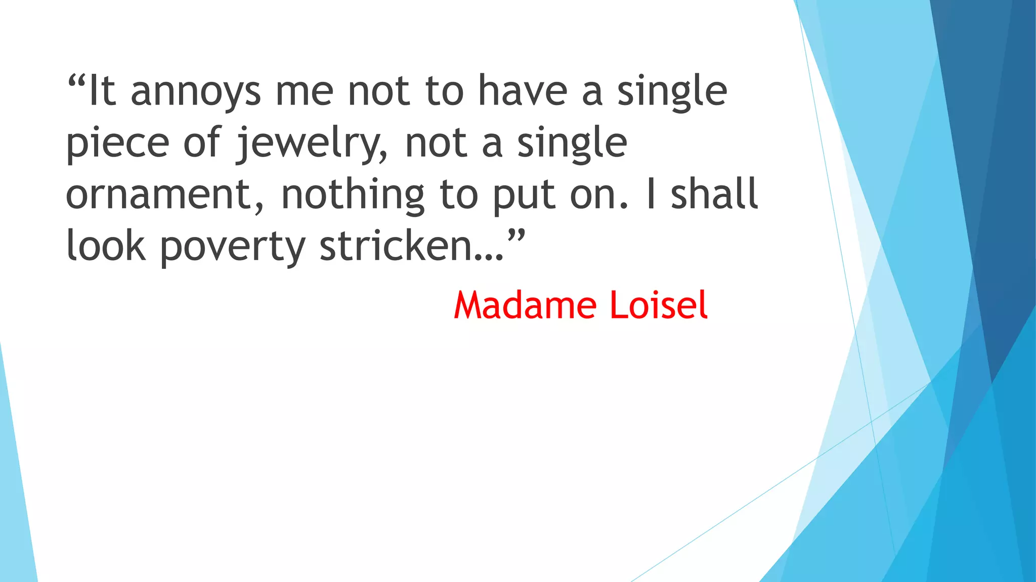 The necklace Guy de Maupassant | PPTX