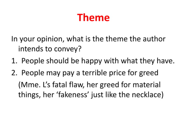 Analysis of The Necklace | PPTX