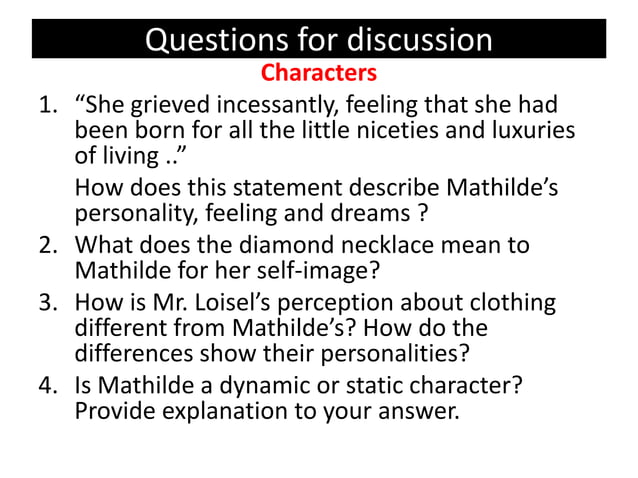 Analysis of The Necklace | PPT