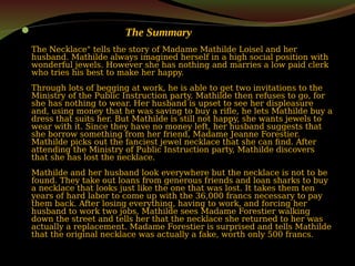 The necklace of Madame Mathilde Loisel and her husband. | PDF