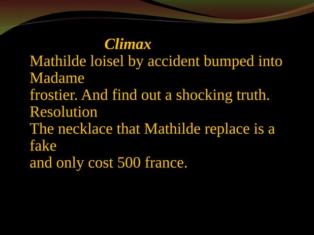 The necklace of Madame Mathilde Loisel and her husband. | PDF