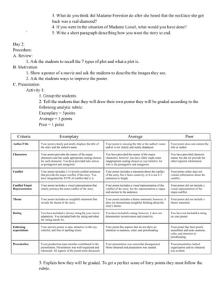 The Necklace 3 day lesson plan | PDF