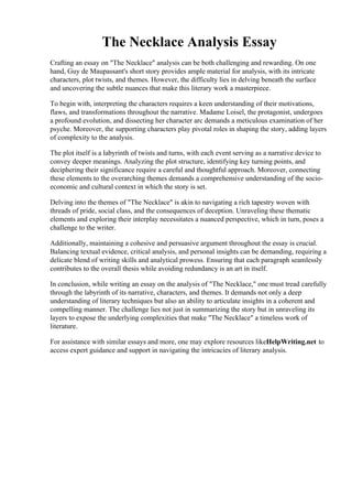 The Necklace Analysis Essay.pdf