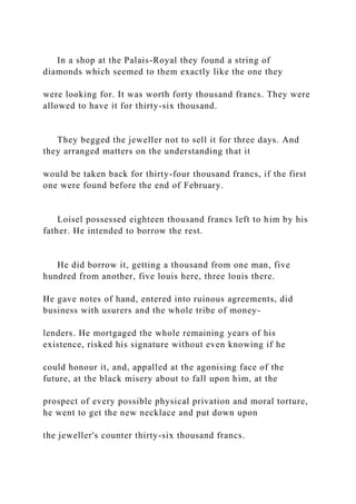 The Necklace BY Guy de Maupassant She was one of .docx