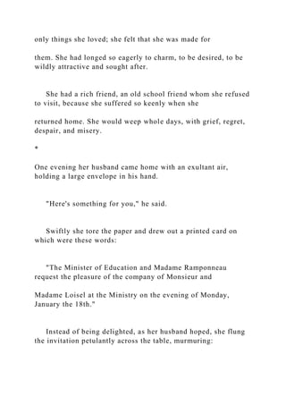 The Necklace BY Guy de Maupassant She was one of .docx