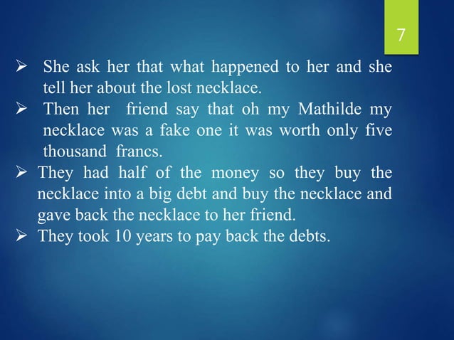 The necklace by Guy de Maupassant. | PPT