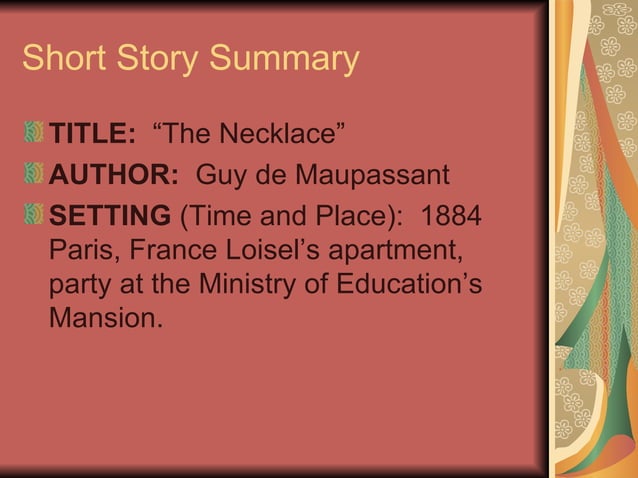 The necklace summary | PPT
