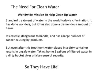 The need for clean water | PPT