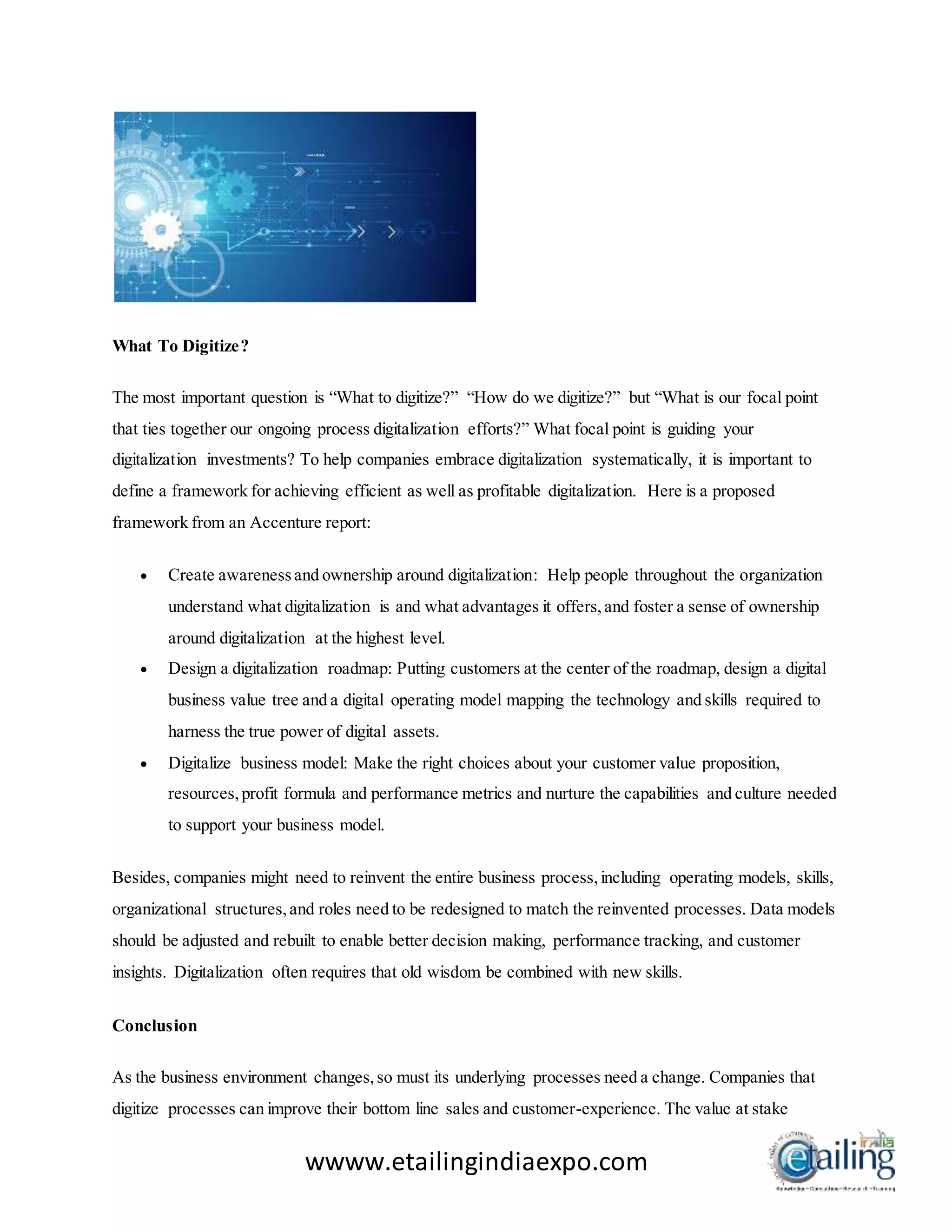 The need for digitalization | DOCX