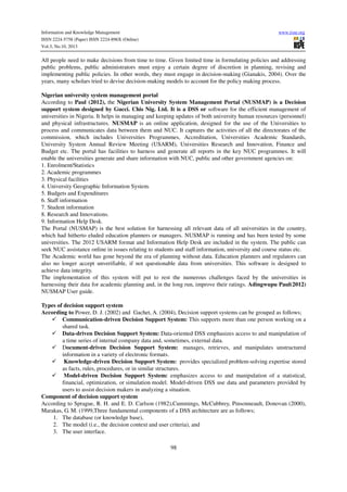The need for introducing decision support system (dss) in nigerian ...