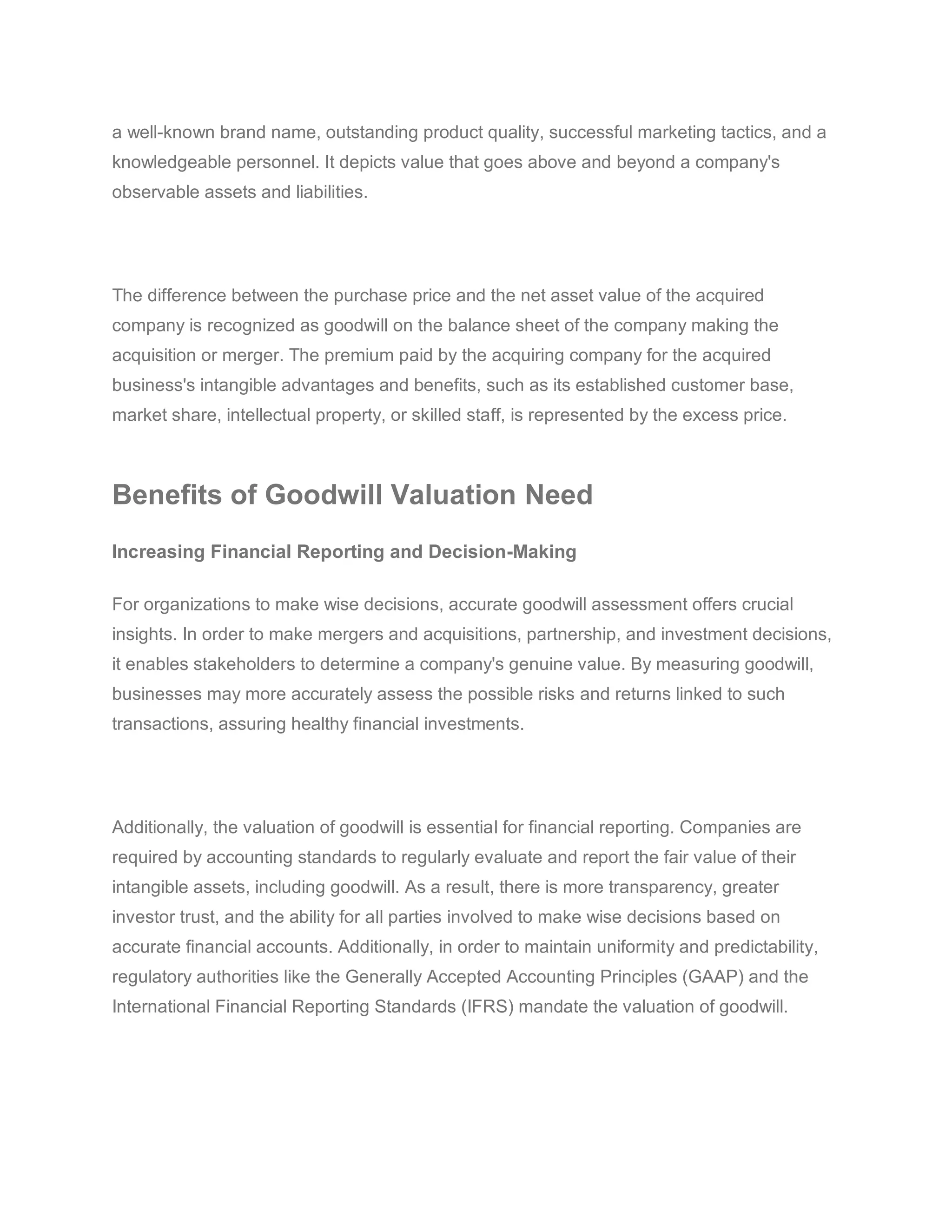 The Need for Valuation of Goodwill in Today's World and Its Importance ...