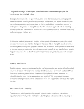 The Need for Valuation of Goodwill in Today's World and Its Importance ...