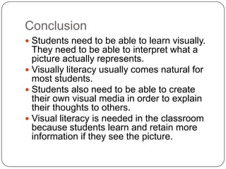 The need for visual literacy in the classroom | PPTX