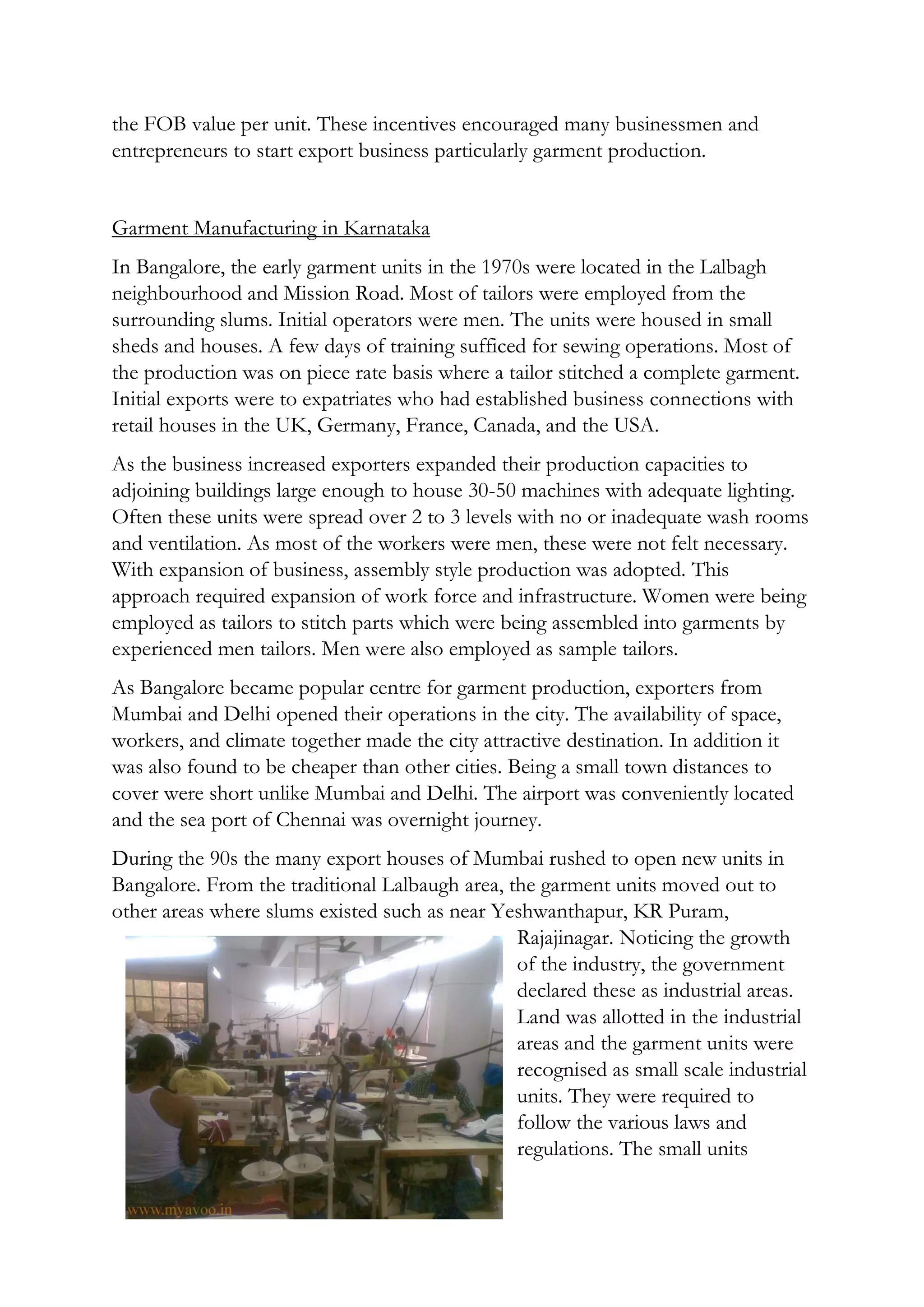 The need to relocate a perspective of garment industry in karnataka | PDF