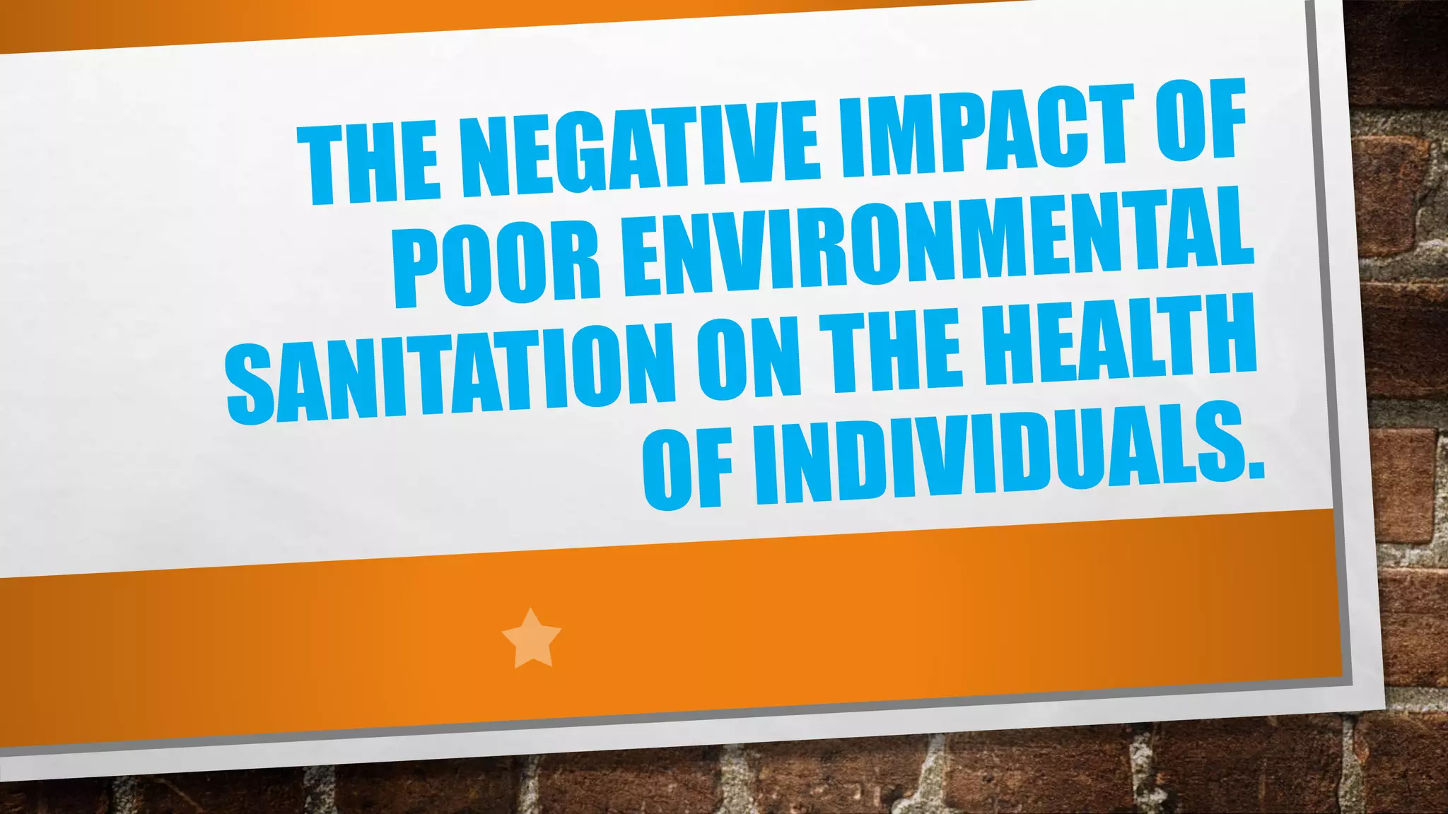 The Negative Impact of Poor Environmental Sanitation on the Health of ...