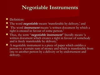 The negotiable instruments act_ | PPT