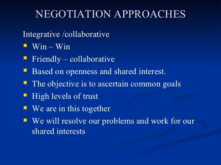 The negotiation process
