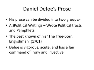 The Neo-Classical Age - Major Writers | PPT