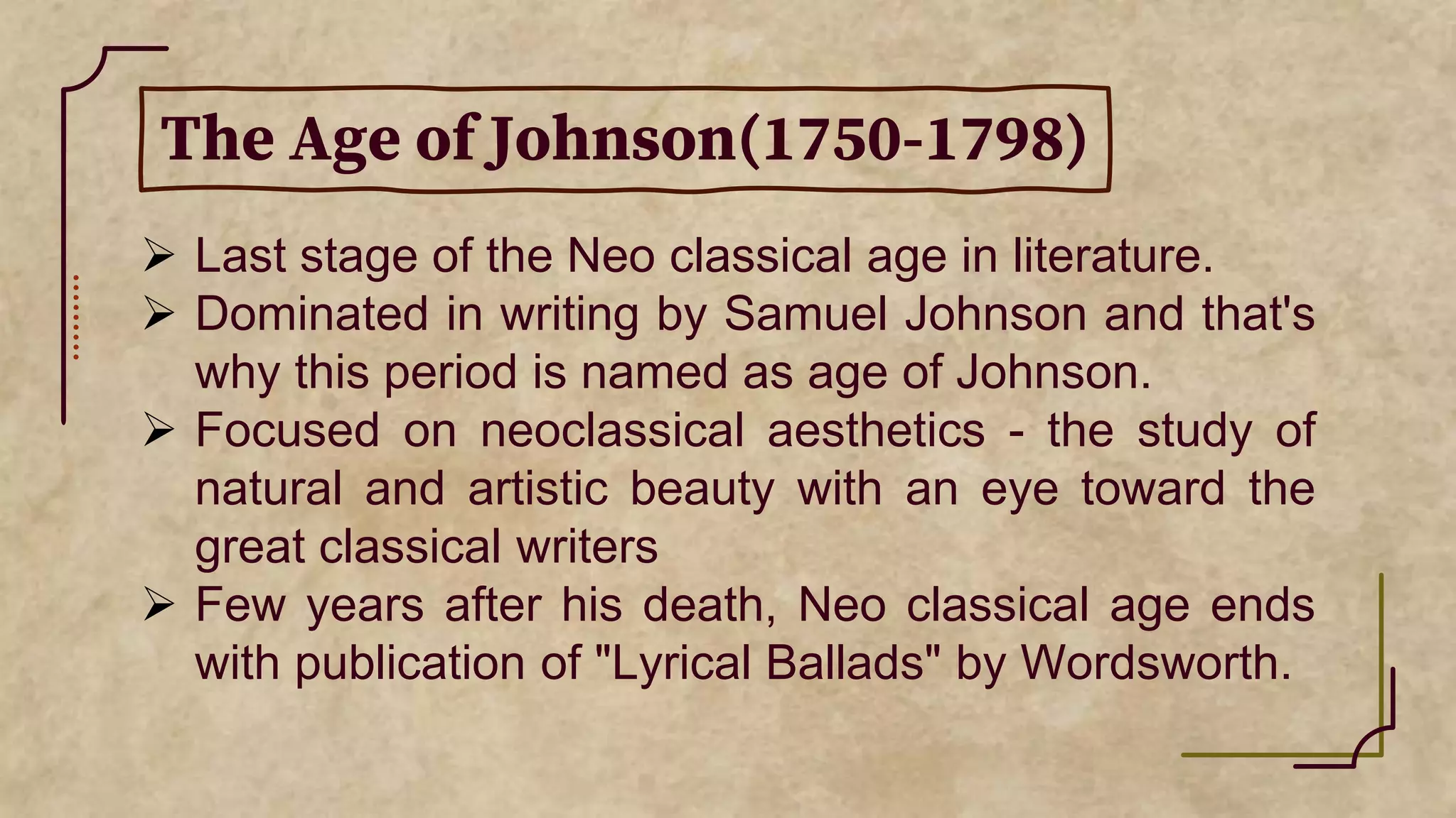 The Neo Classical Age | PPTX