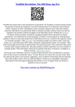 The Neolithic Revolution Essay | PDF