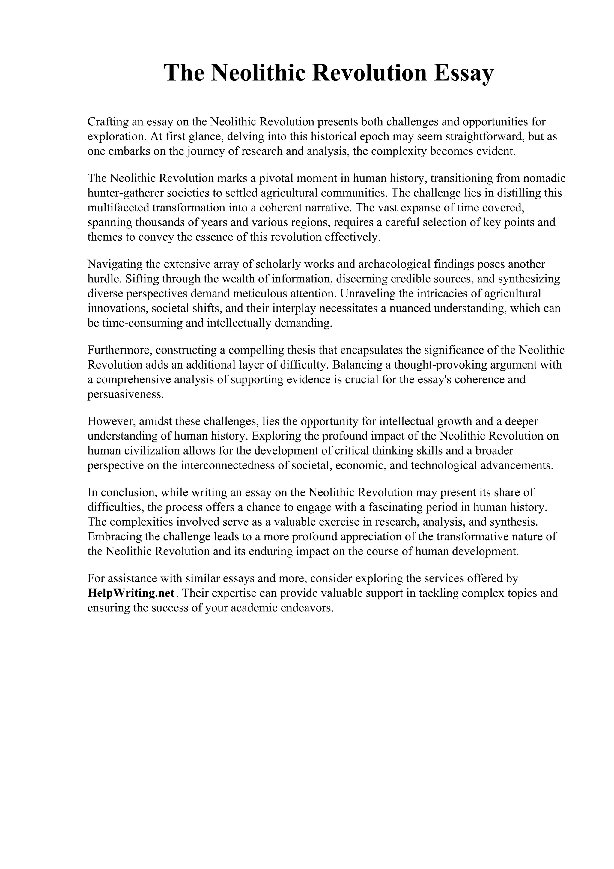 The Neolithic Revolution Essay.pdf