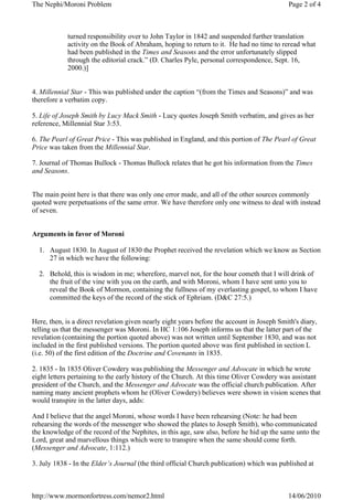 The Nephi-Moroni Problem - By Elden Watson and With Comments by Dr ...