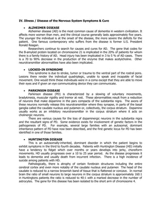 The nervous system, parts, function, illness and diseases | DOCX