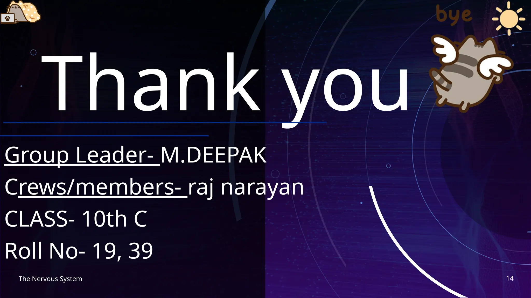 THE NERVOUS SYSTEM (school presentation) -- by deepak.pptx