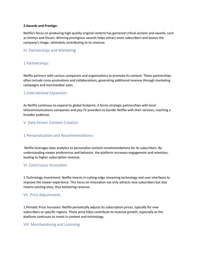 The Netflix Revenue Model.docx | Home Entertainment Systems | Consumer ...