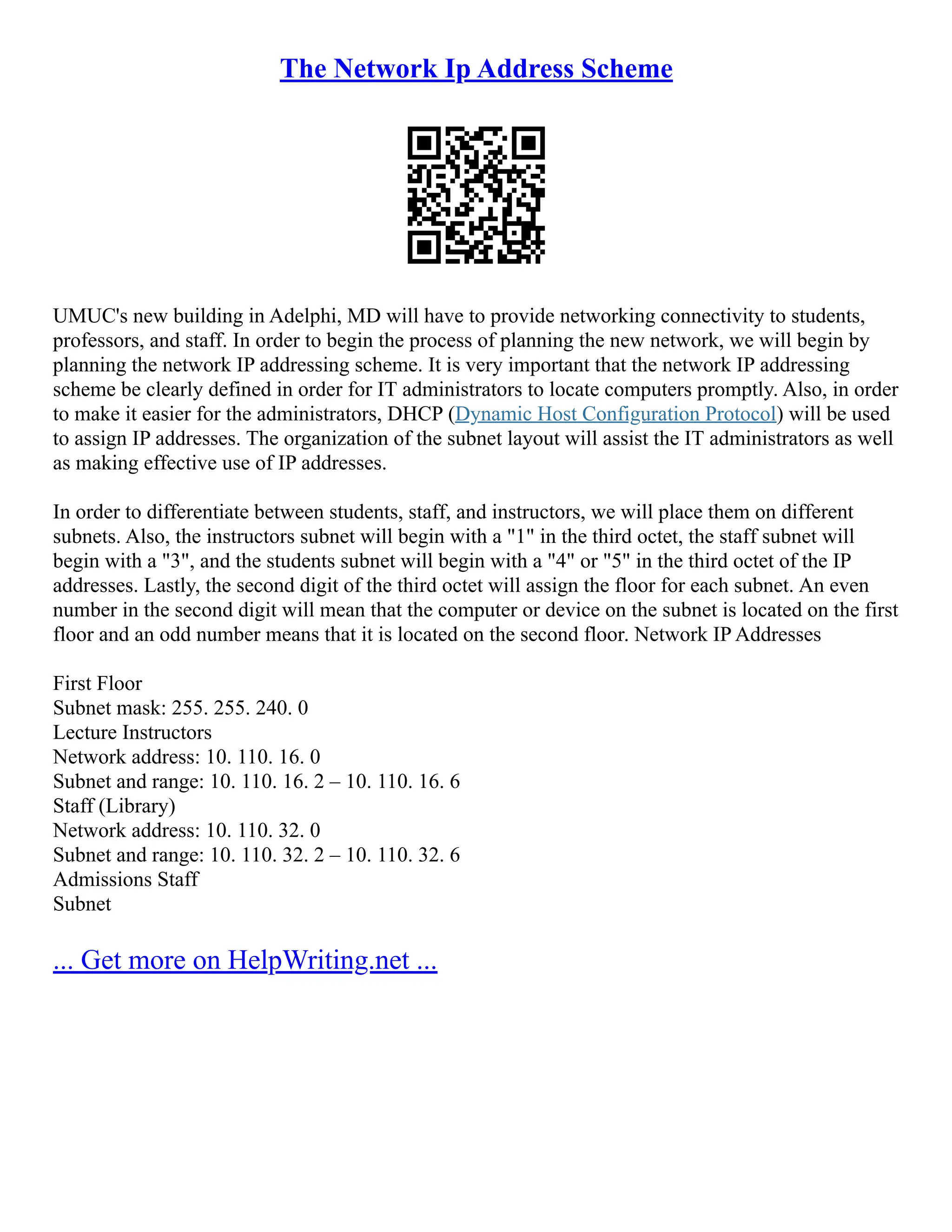 The Network Ip Address Scheme | PDF The Network Ip Address Scheme | PDF